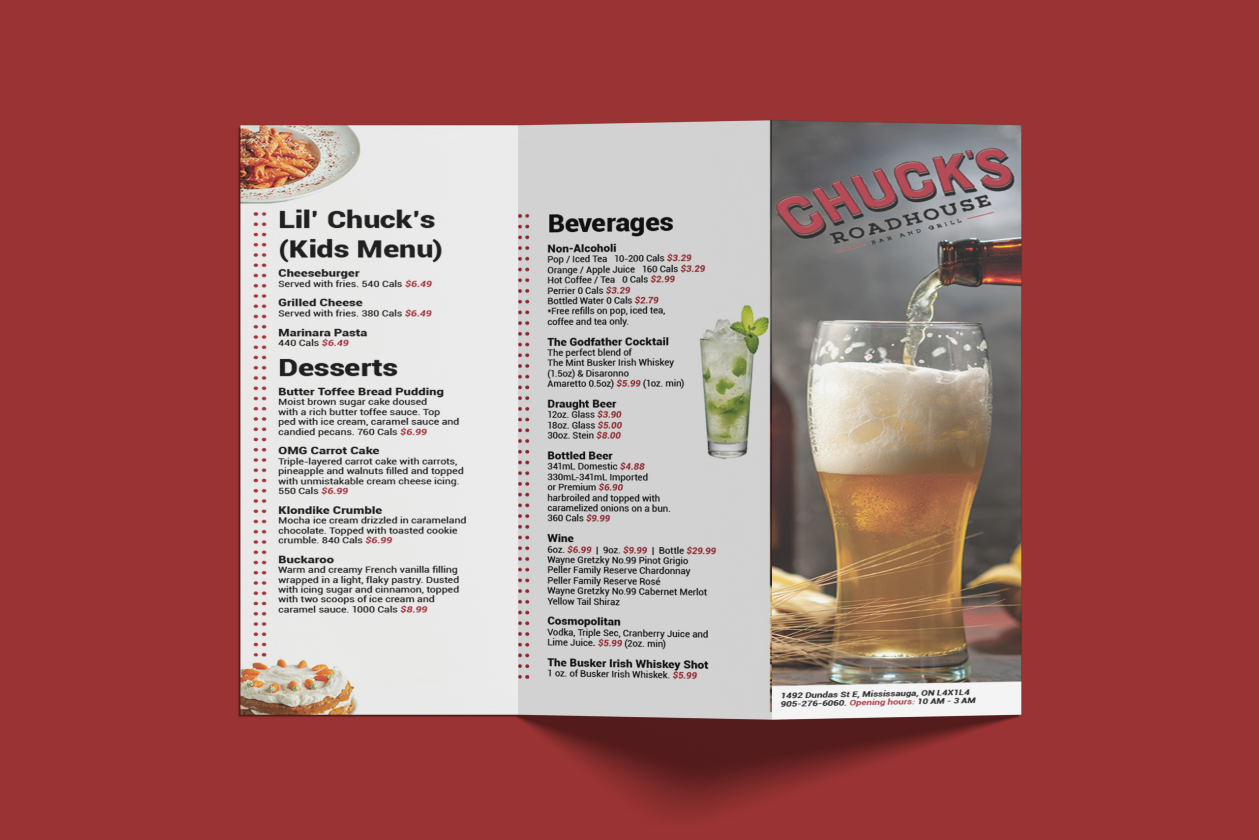 Chuck’s Bar Menu – Graphic Designer